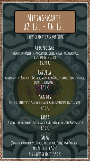 Mittagskarte - Petisco